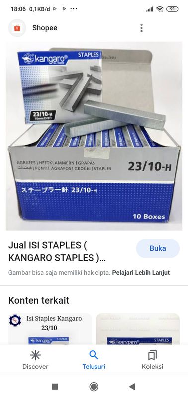 Isi staples : spesifikasi : isi staples no 23/10