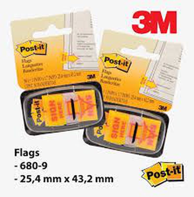 Post it sign here 3m 680-9 Original