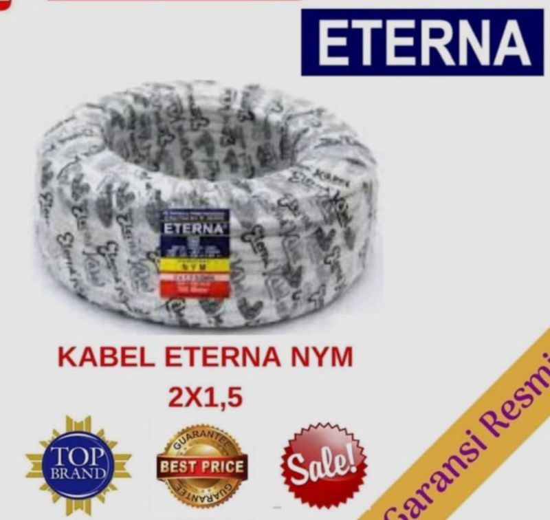 kabel nym 2 x 1.5mm 50meter per roll