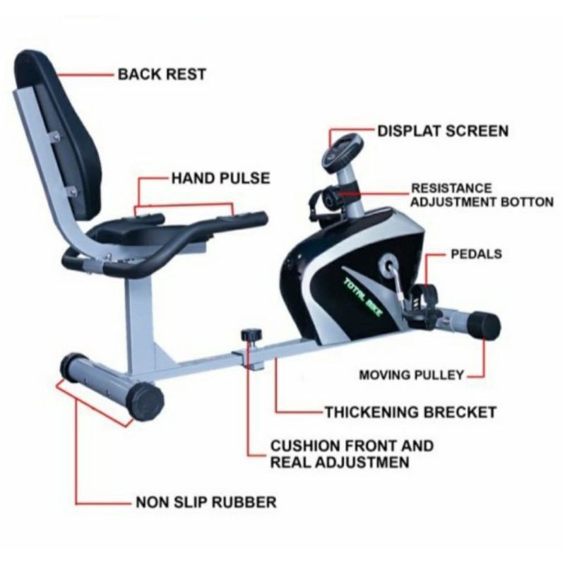 sepeda statis recumbent bike type tl 8580