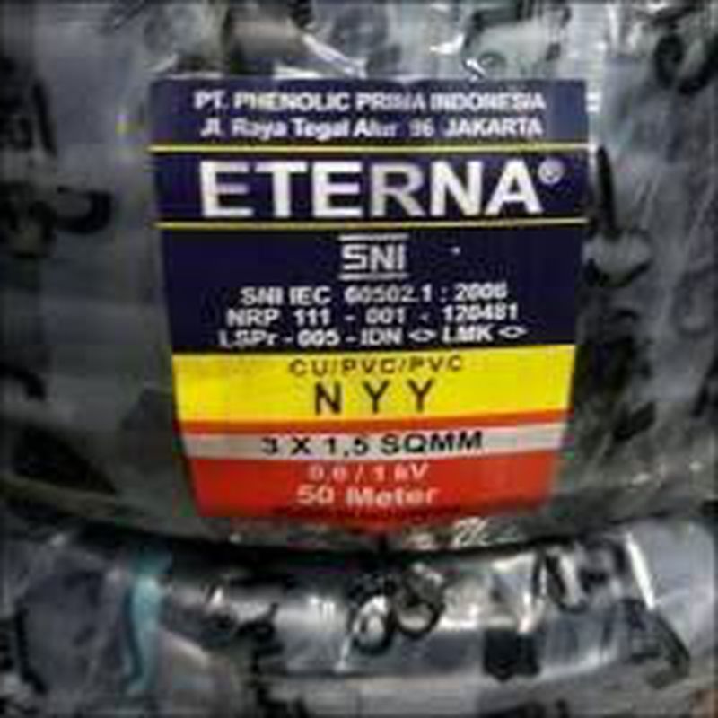 KABEL SERABUT ETERNA NYY 3x1.5 PER METER (HITAM)