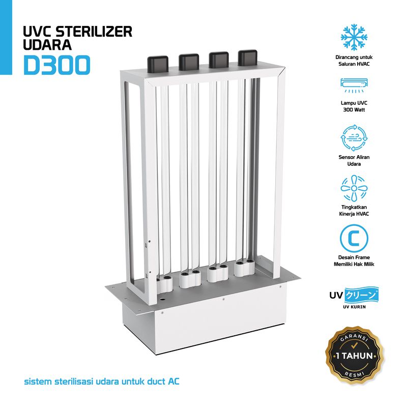 UVC KIT D300 untuk Sistem Ducting HVAC/Ventilator