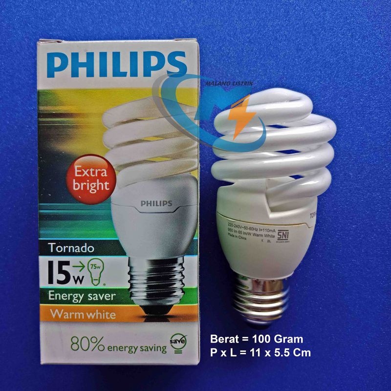 perlengkapan alat listrik perkantoran lampu Philips 15watt