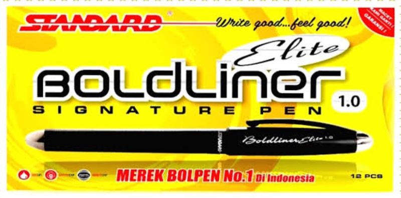 ballpoint standard boldliner elite - Hitam