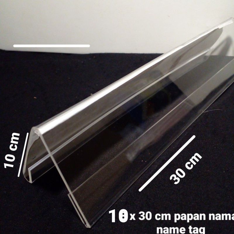 Acrilic Papan Nama 30 cm x 10 cm