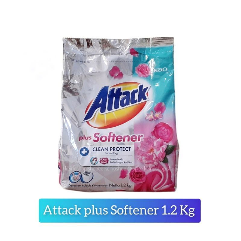Deterjen Bubuk Attack Plus Softener 1,2 kg