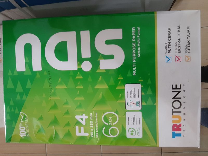 KERTAS HVS A4 SIDU F4 60gr
