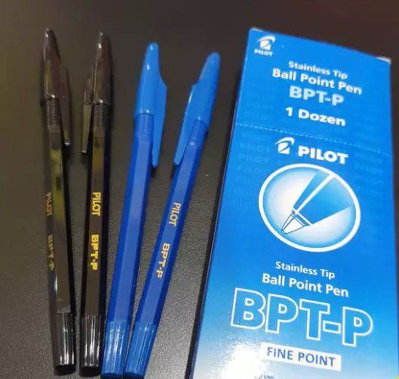 Pulpen / Ballpoint Pilot BPT-P hitam / biru (1 lusin isi 12 pcs) - Hitam
