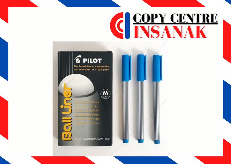 Ball Liner Pilot Biru/Hitam perkotak (Perlusin)