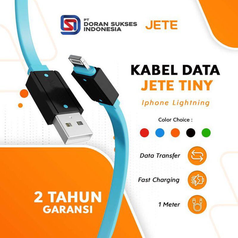 Kabel Data USB Iphone Lightning Fast Charging JETE Tiny - Garansi 2 ...