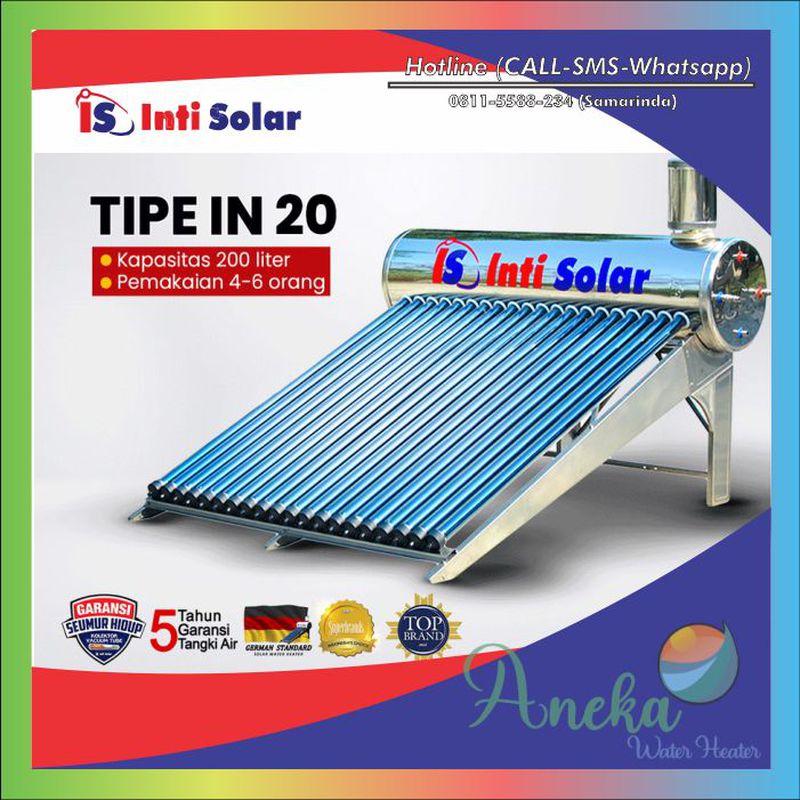 IntiSolar Tipe IN 20 Kapasitas 200 Liter Solar Water Heater