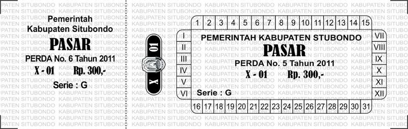 Karcis Pasar Umum Seri G X-01