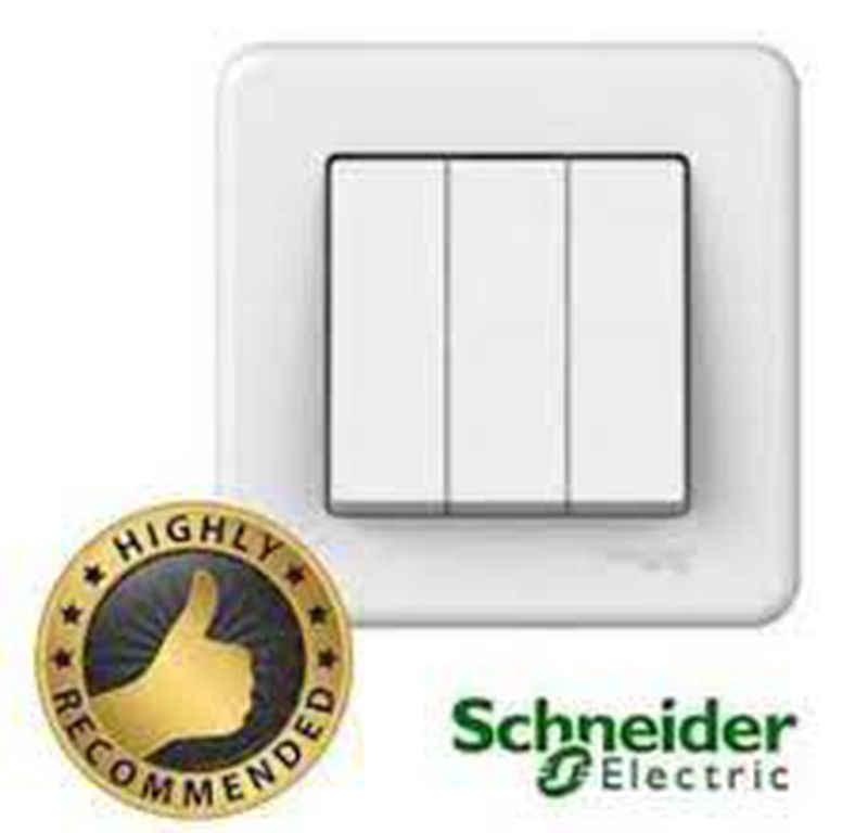 Saklar Triple SCHNEIDER LEONA 1 arah 3 gang Leona LNA2100321