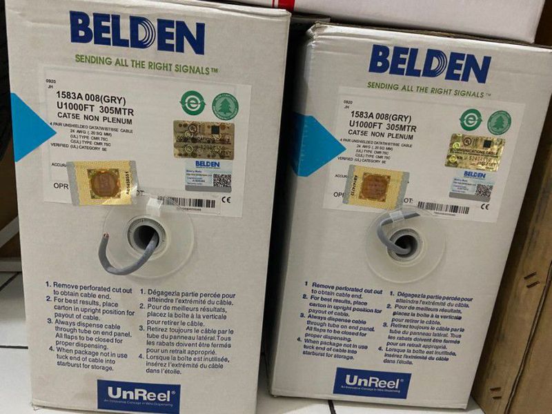 BELDEN Kabel LAN UTP Cat5e GREY 1583A 305m / Kabel Data Cat 5e ABU BEL