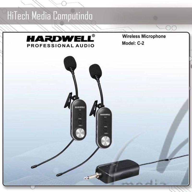 Microphone Wireless Hardwell C2 /C 2 / C-2 dual Clip on Jepit Wireless
