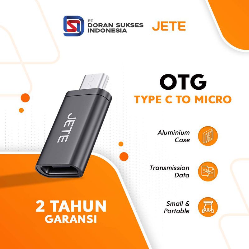 OTG Type C to Micro JETE - Garansi 2 Tahun