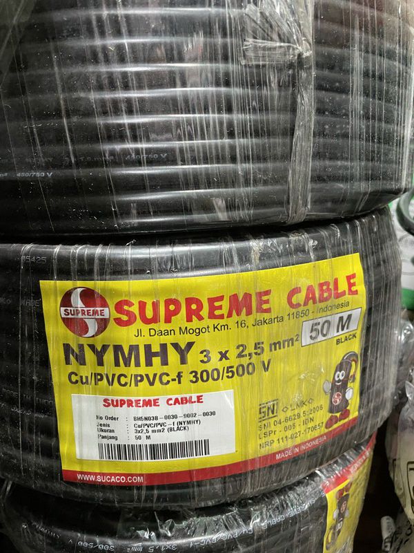 Kabel NYMHY NYYHY 3x2.5 MM SUPREME SERABUT @50meter
