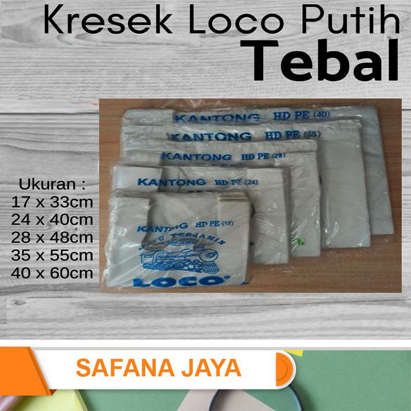 Kantong Plastik Putih Ukuran 28 x 48 cm