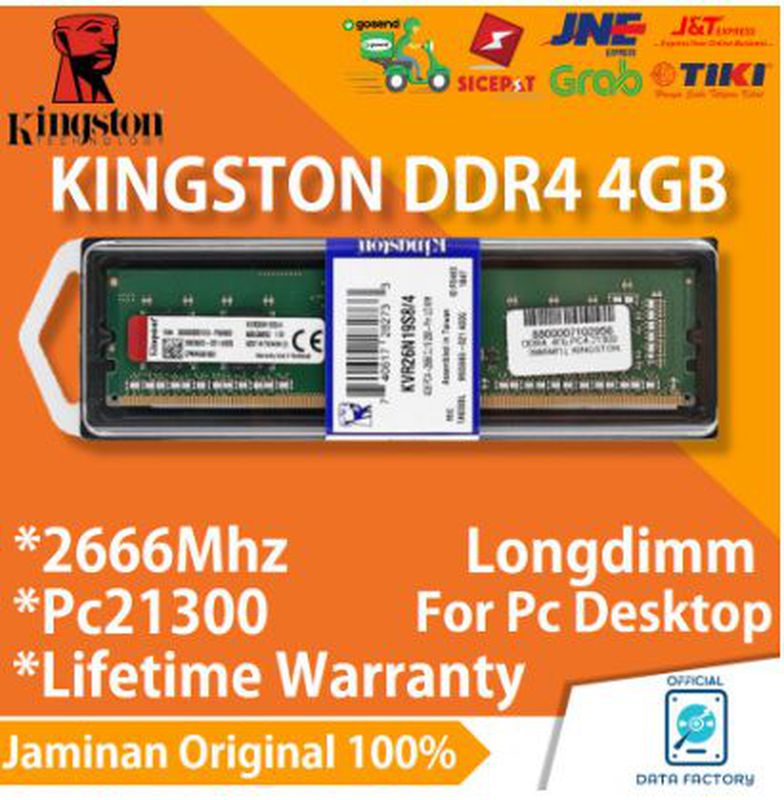 RAM PC KINGSTON DDR4 4GB PC21300 / 2666MHZ