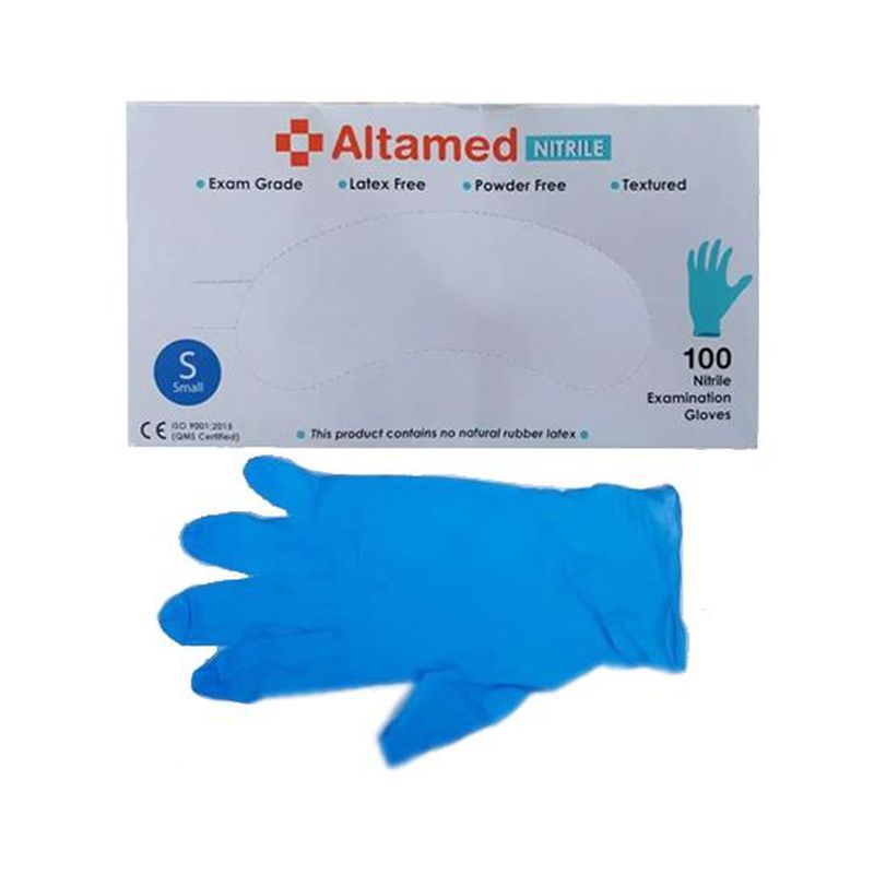 Altamed Nitrile Examination Gloves 100 Pieces - S - Biru