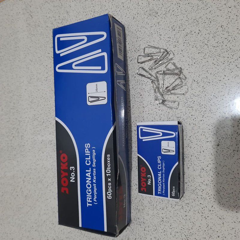 Paper Clip / Trigonal Clips / Penjepit Kertas Joyko No.3 (Kecil)