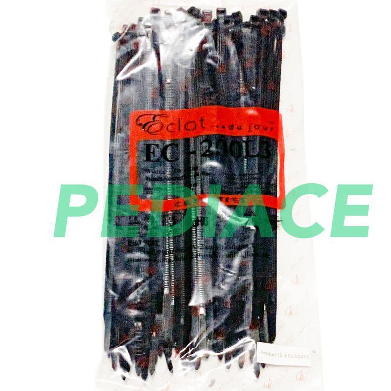 Kabeltis Nylon 20 Cm Kabel ties Kabelties Hitam 1 Pack 100 Pcs