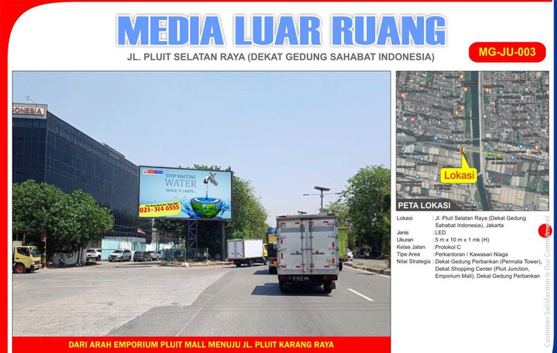 Penempatan Videotron Jl. Pluit Raya