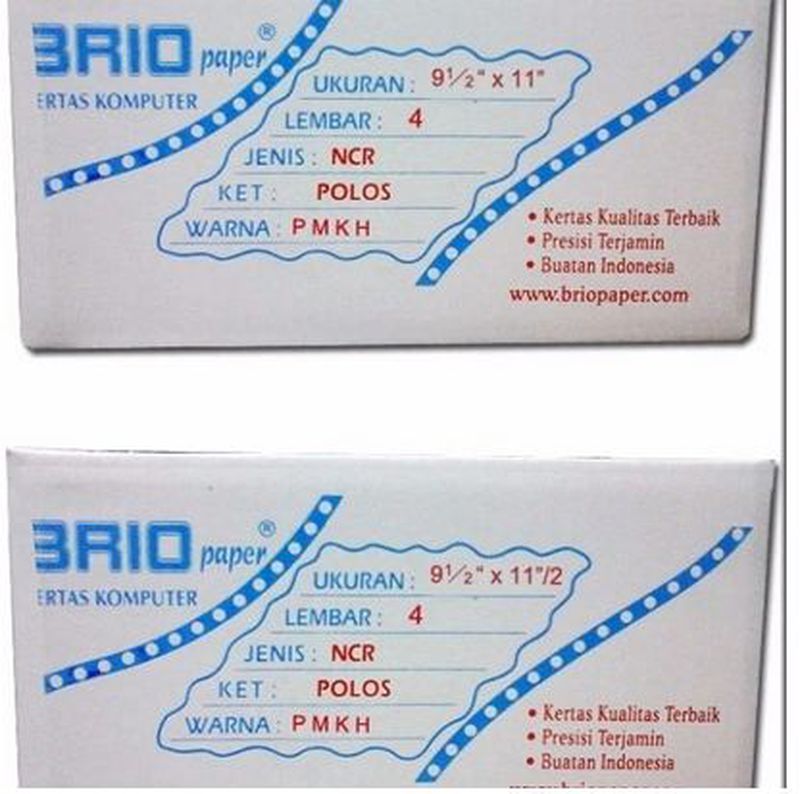 Kertas F4 Continuous Form 4 ply NCR merk brio