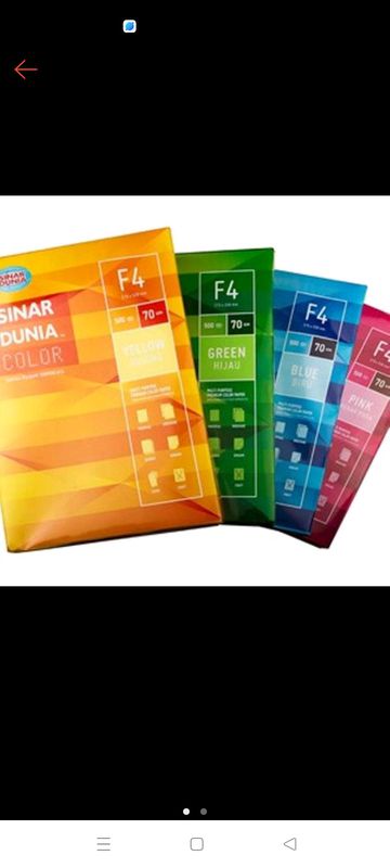 KERTAS HVS F4 WARNA 70 GR