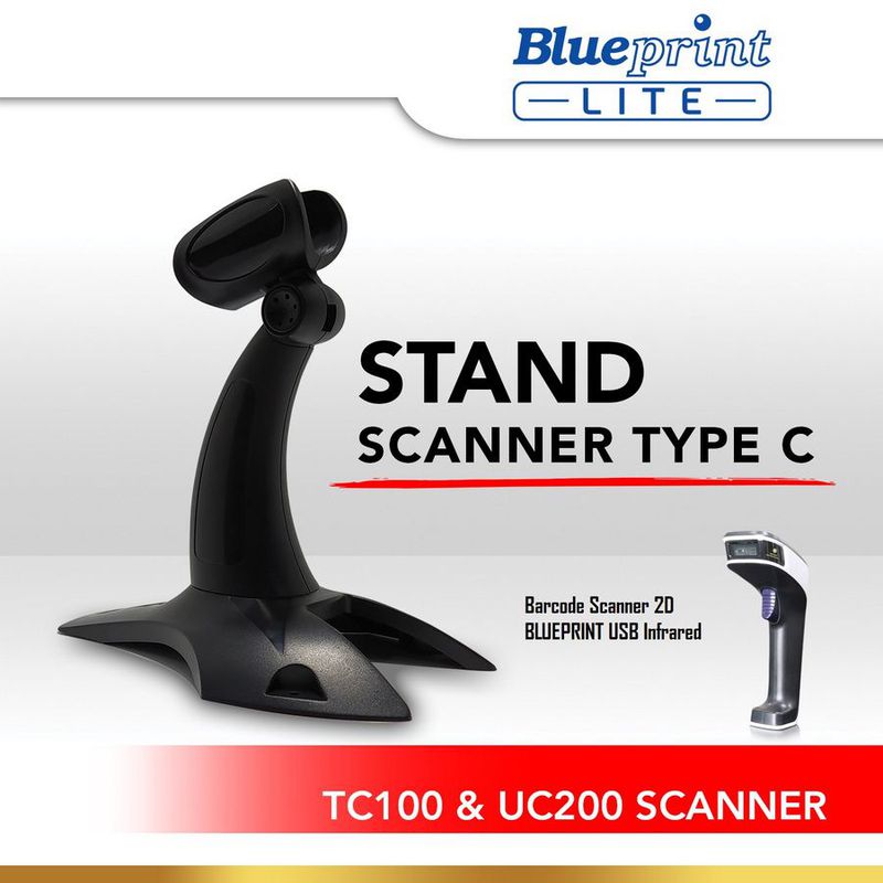 Barcode Scanner 2D BLUEPRINT USB Infrared + stand Scanner Type C