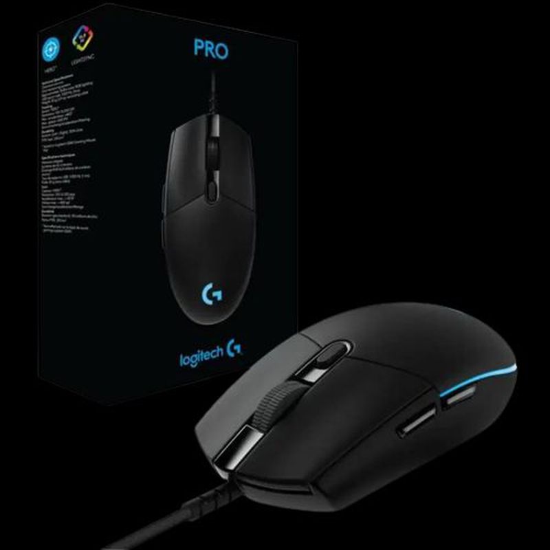 LOGITECH MOUSE GAMING HERO G PRO BLACK