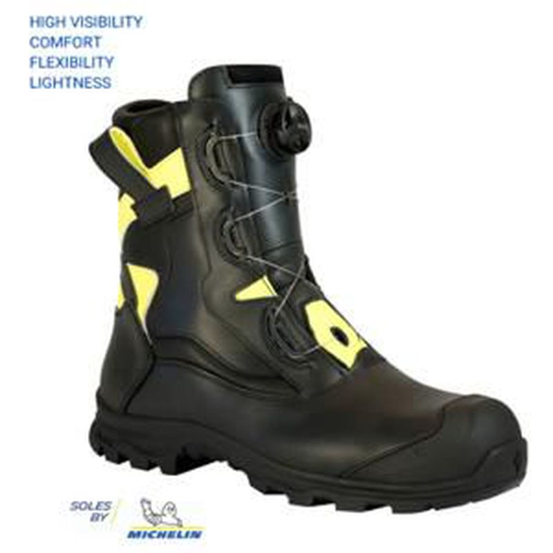 BOCHE Sepatu Pemadam Kebakaran Kulit (BOA System) Boche