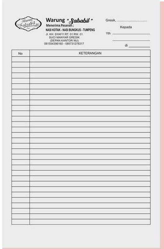 Terima cetak nota custom ukuran folio 2 ply