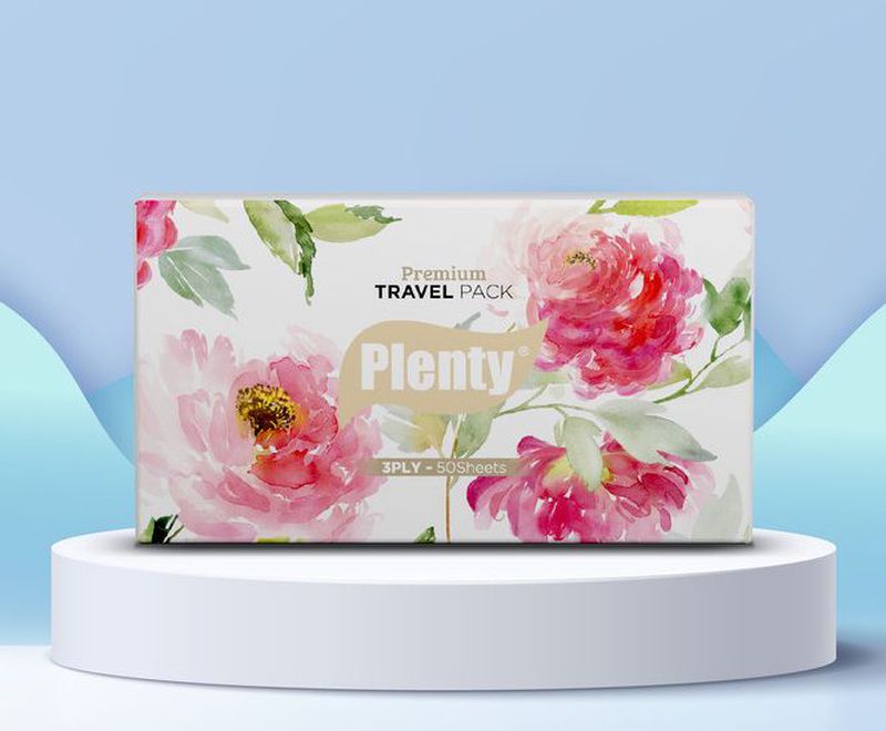 Plenty Facial Tissue Premium Travel Pack 50 Sheet - 3 Ply