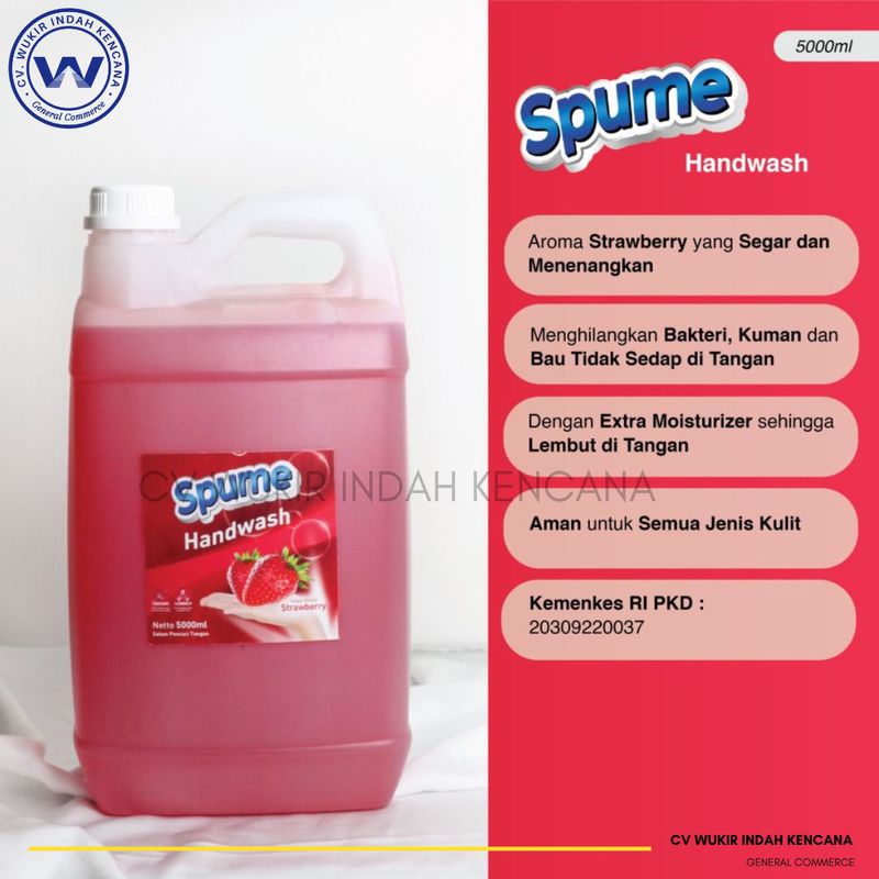 Spume handwash/handsoap sabun cuci tangan strawberry 5000ml 5L Refill