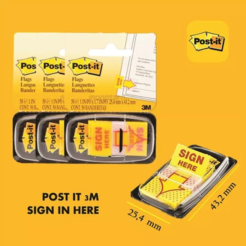 Kertas Post – It Sign Here 3-M