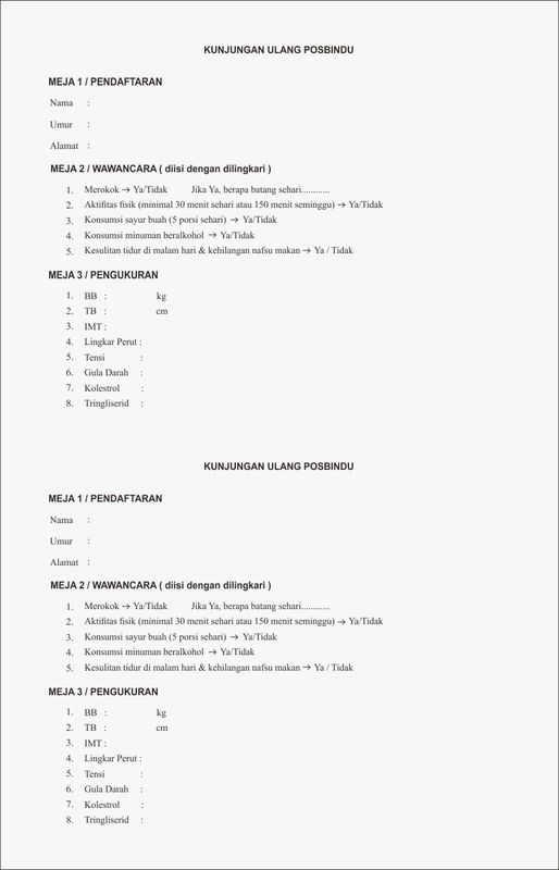 Form Scrining Posbindu, Pus Ngemplak II