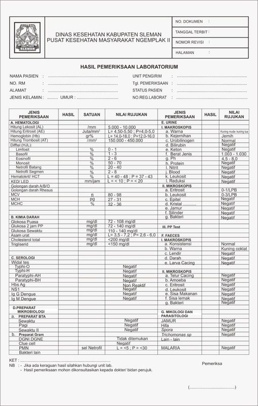 Form Hasil Lab Pus. Ngemplak II