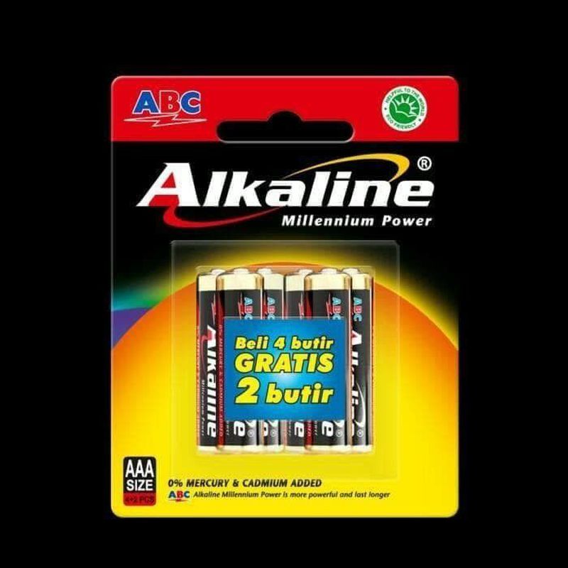 Baterai ABC Alkaline AAA / A3 / Isi 6 / Isi 4+2 Pcs