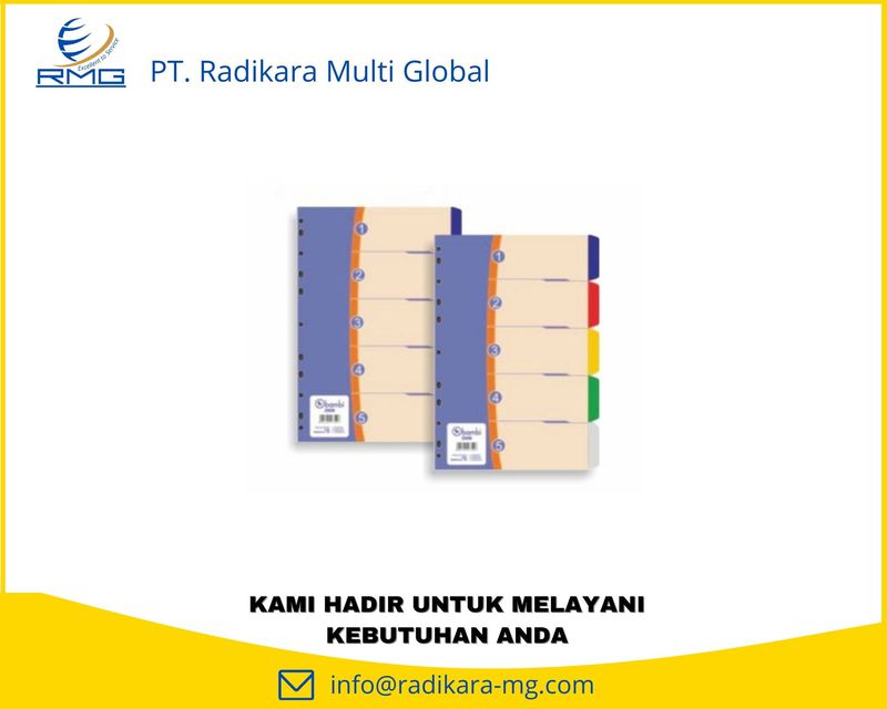 Bambi Divider Plastik / Pembatas Binder Plastik 5 warna - Folio