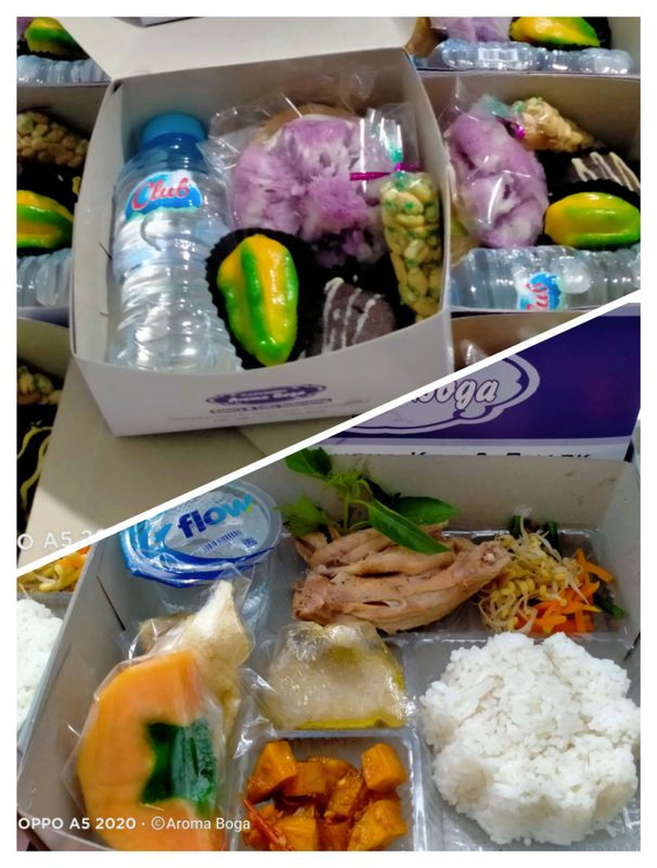 Paket snack dan nasi bok