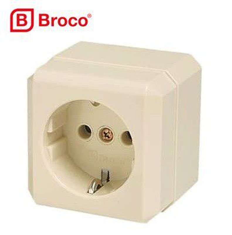 BROCO Stop Kontak Arde Outbow Socket OB Tempel 1 Lubang 15410