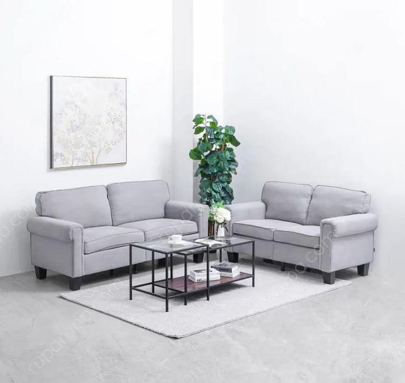 Informa Langley Set Sofa Fabric 2 & 3 Dudukan - Abu-abu Informa Langley Set Sofa Fabric 2 & 3 Dudukan - Abu-abu