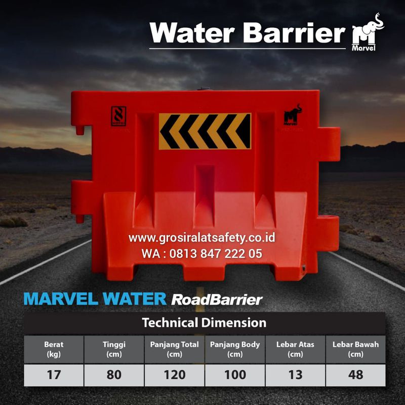 MARVEL ROAD BARRIER MARVEL WATER BARRIER MARVEL PANJANG 120CM TINGGI ...