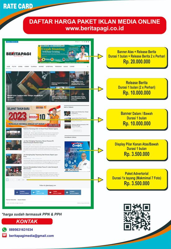 Iklan Banner Atas, BONUS Pemberitaan Satu Bulan Penuh