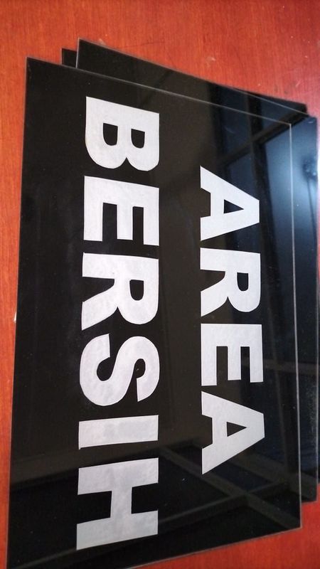 Cetak Papan Acrilic Penanda AREA BERSIH 30 x 20 cm