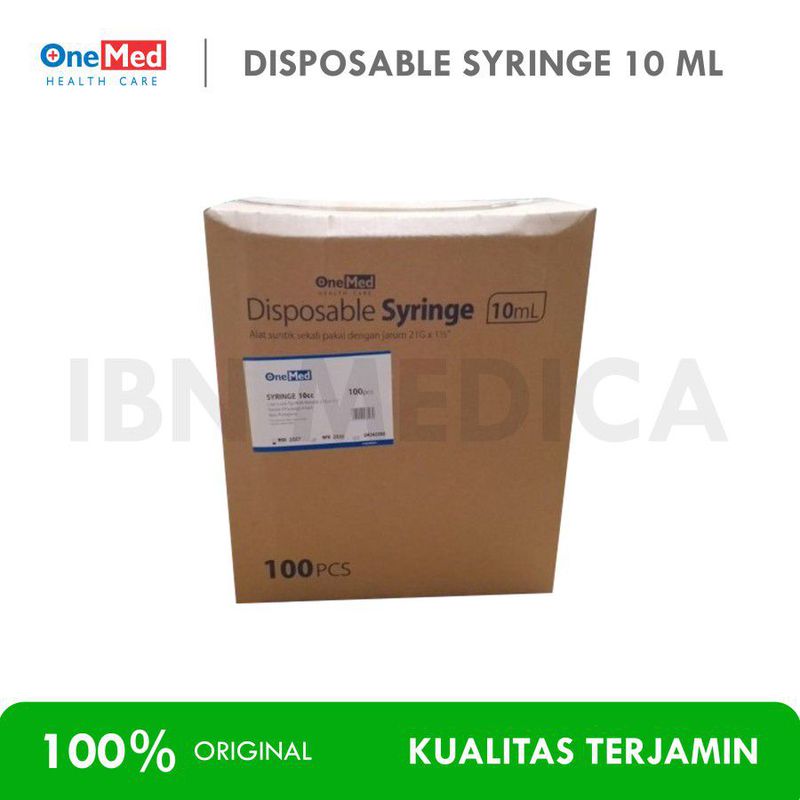 Disposable Syringe 10ml Onemed box isi 100pcs / Spuit 10cc Onemed