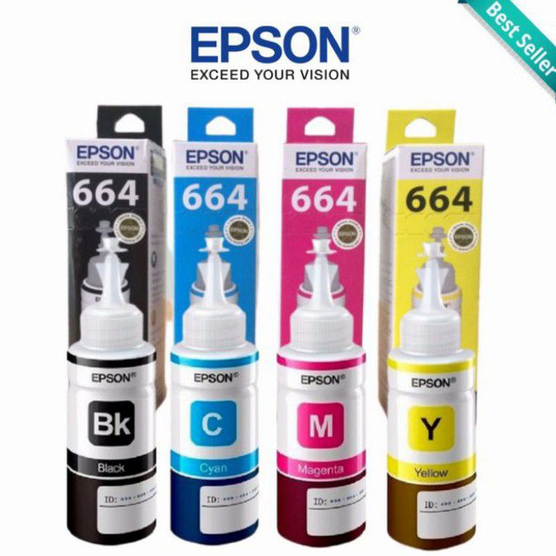 PAKET TINTA EPSON 664 ORIGINAL (1 PAKET ISI 4 WARNA) - 1 SET