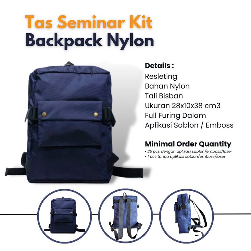 Tas Seminar Kit Backpack Nylon - Navy