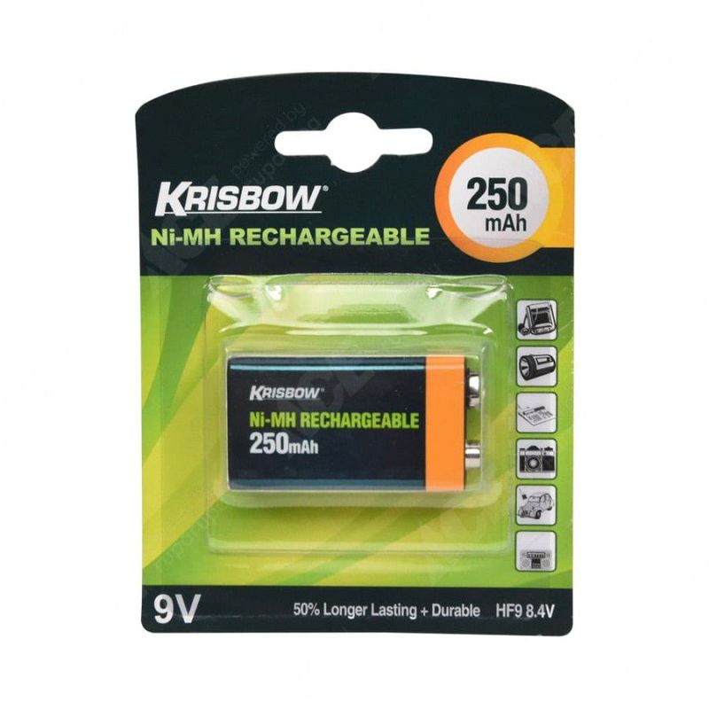 Krisbow Baterai Rechargeable 9v 250 Mah
